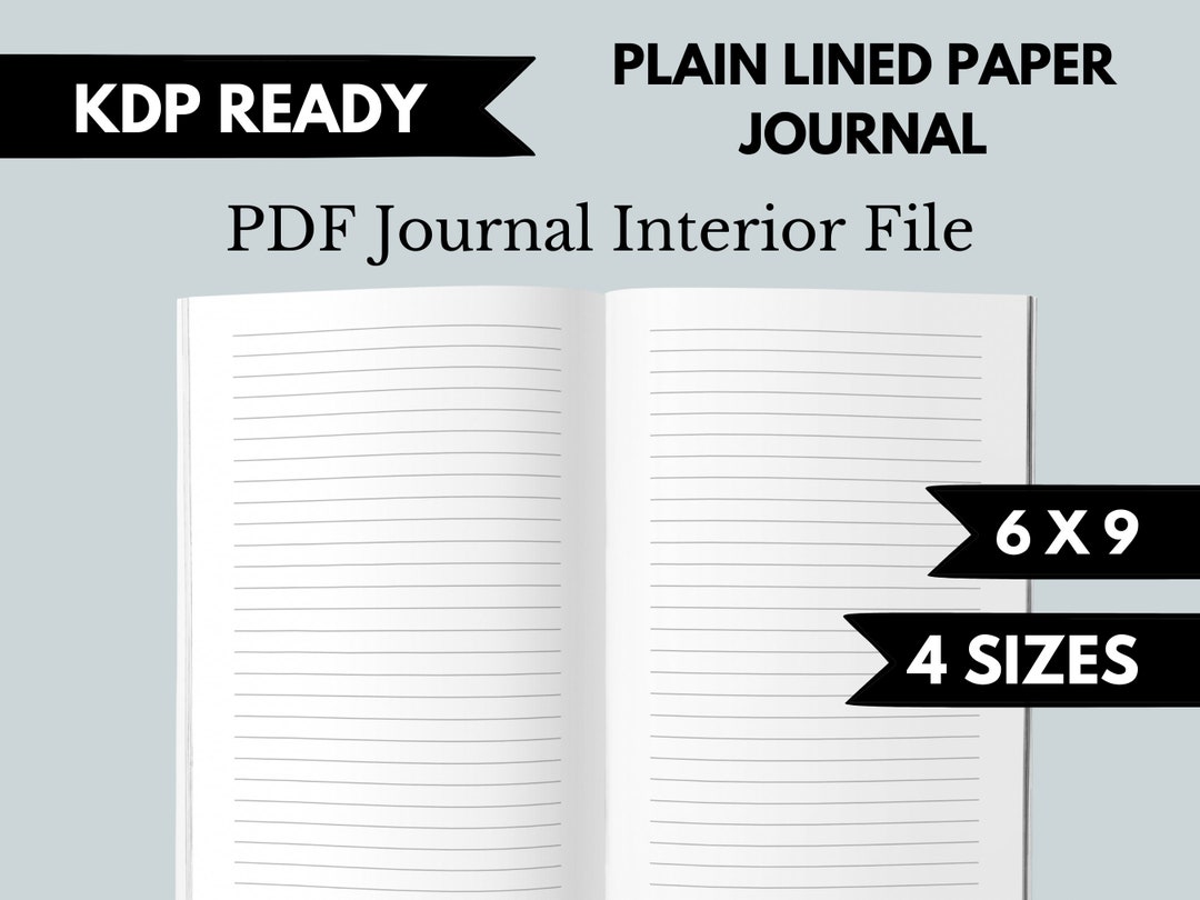KDP Lined Paper Journal KDP Journal Interior File Blank Journal ...
