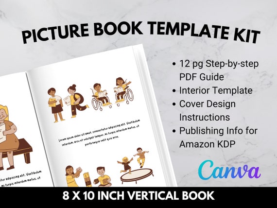 8x10 Inch Picture Book Template Complete Design Kit for 8x10 - Etsy Canada