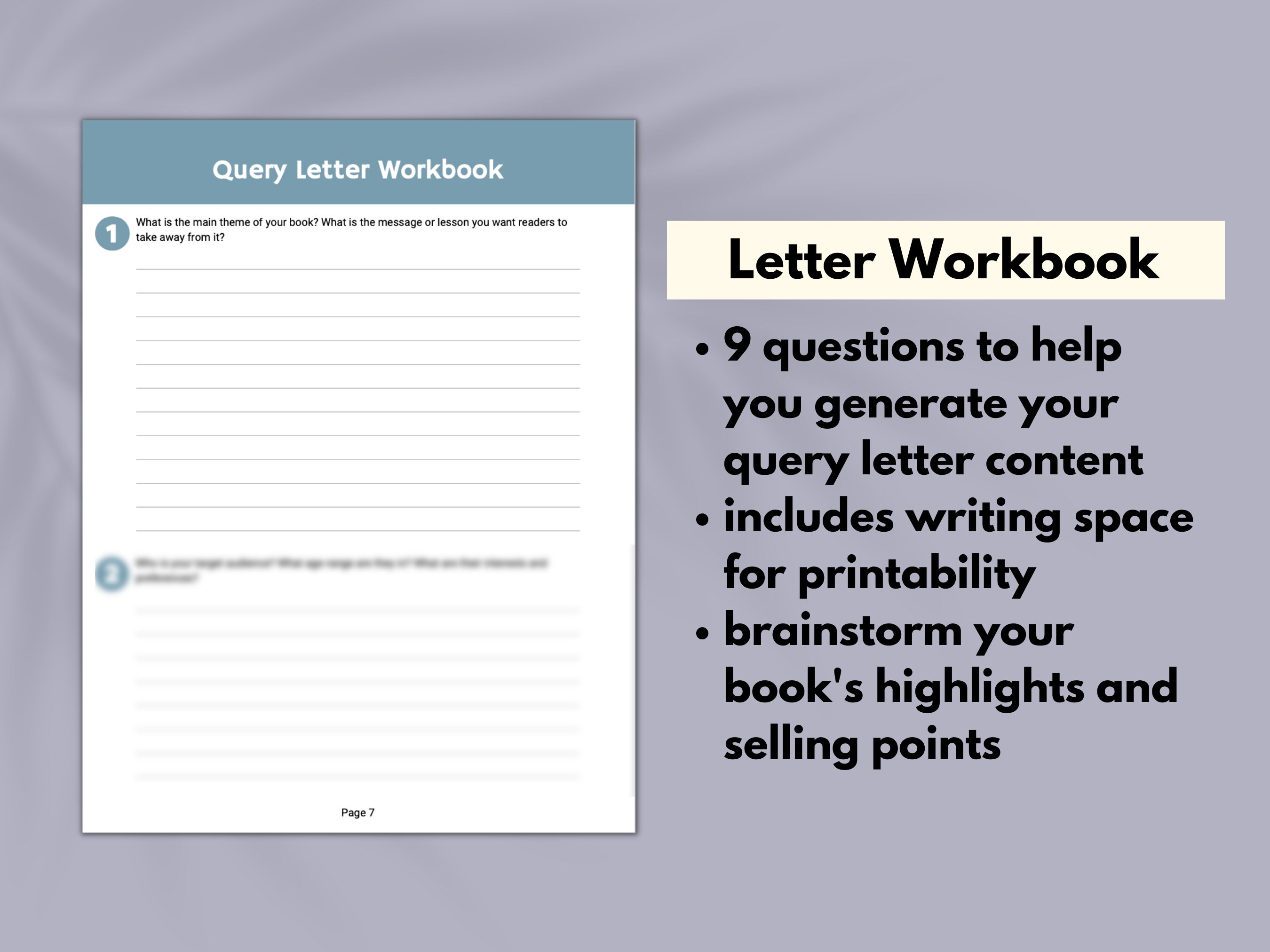 Query Letter Workbook and Templates for Authors | Author Planning ...