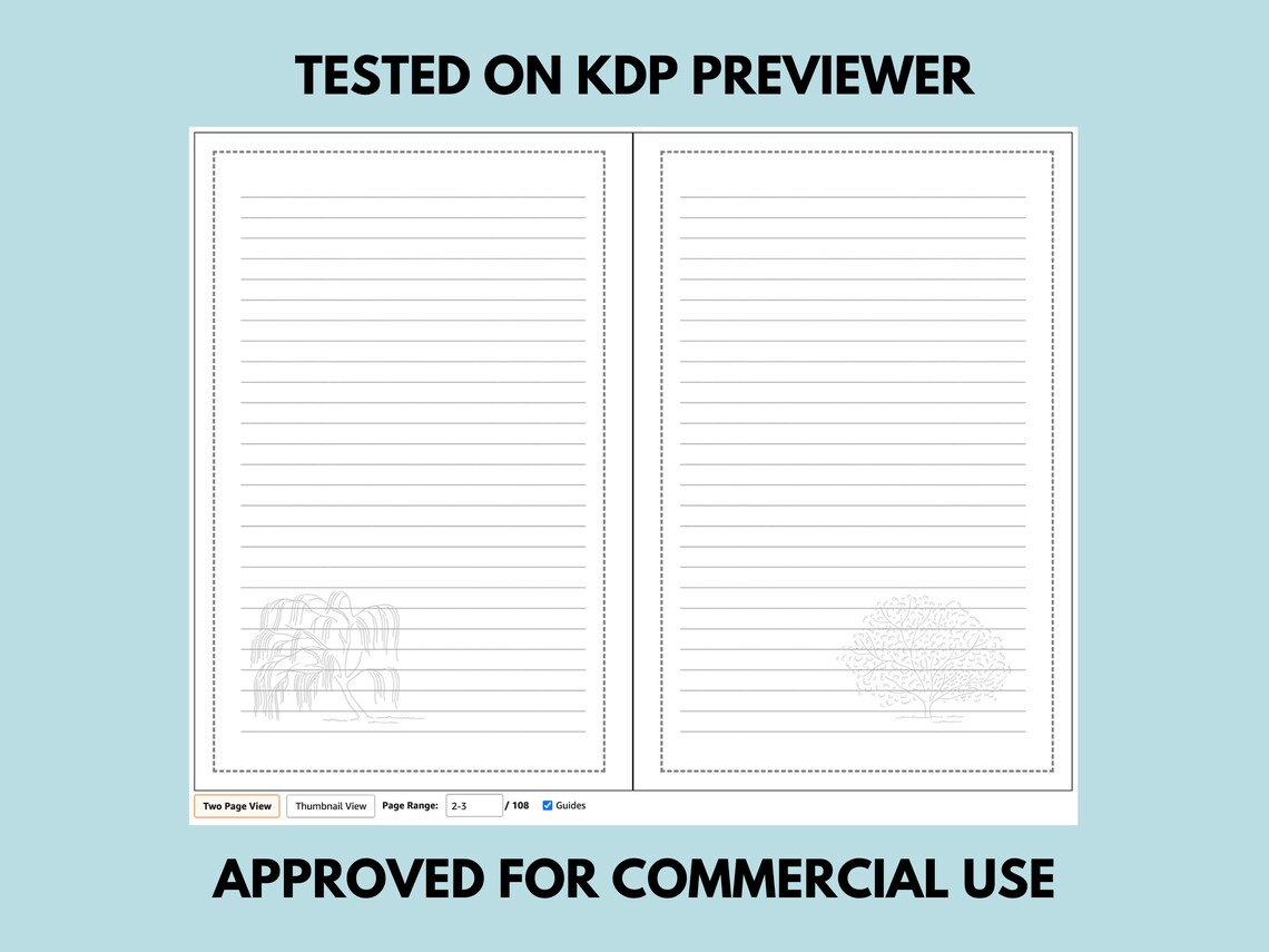 KDP Lined Paper Journal Trees KDP Journal Interior File - Etsy