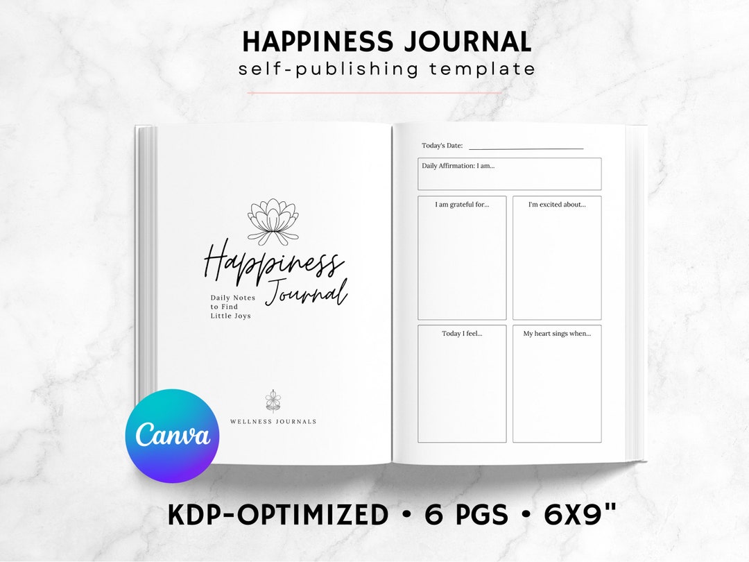KDP Happiness Journal Canva Template KDP Journal Interior File Mental ...