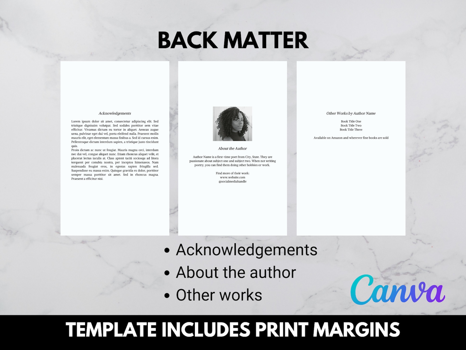 5x8 Modern Poetry Book Template | Canva Book Template | Self-publishing ...