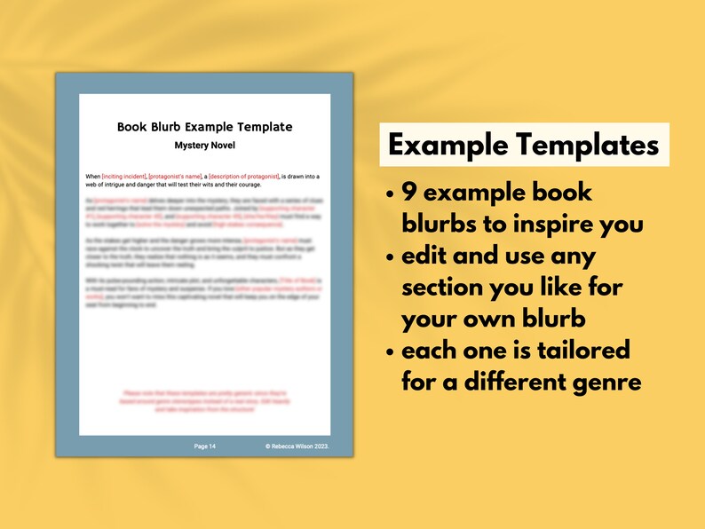 Fiction Book Blurb Guide, Workbook, and Templates | Author Planning ...