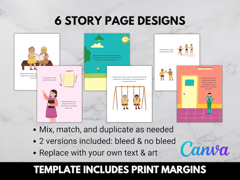 8x10 Inch Picture Book Template Complete Design Kit for 8x10 Vertical ...