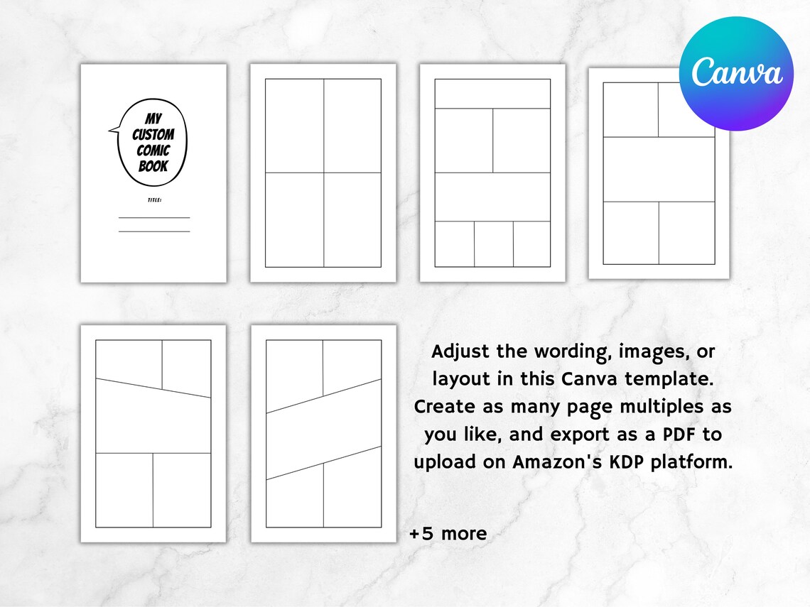 KDP Blank Comic Book Canva Template | KDP Journal Interior File | Comic ...