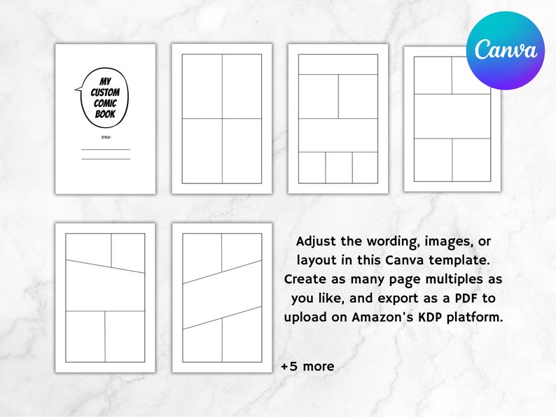 KDP Blank Comic Book Canva Template | KDP Journal Interior File | Comic ...