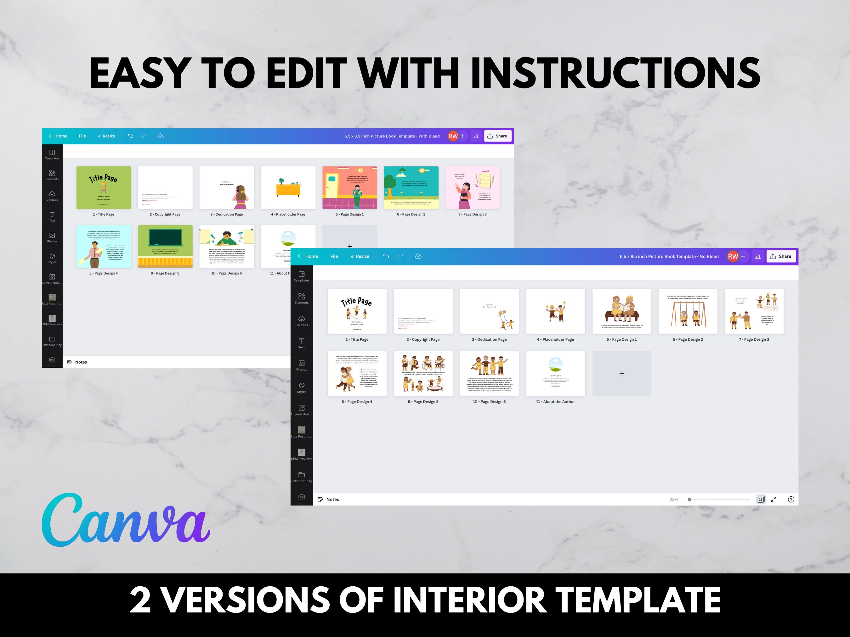 8.5x6.5 Inch Picture Book Template | Complete Design Kit for Landscape ...