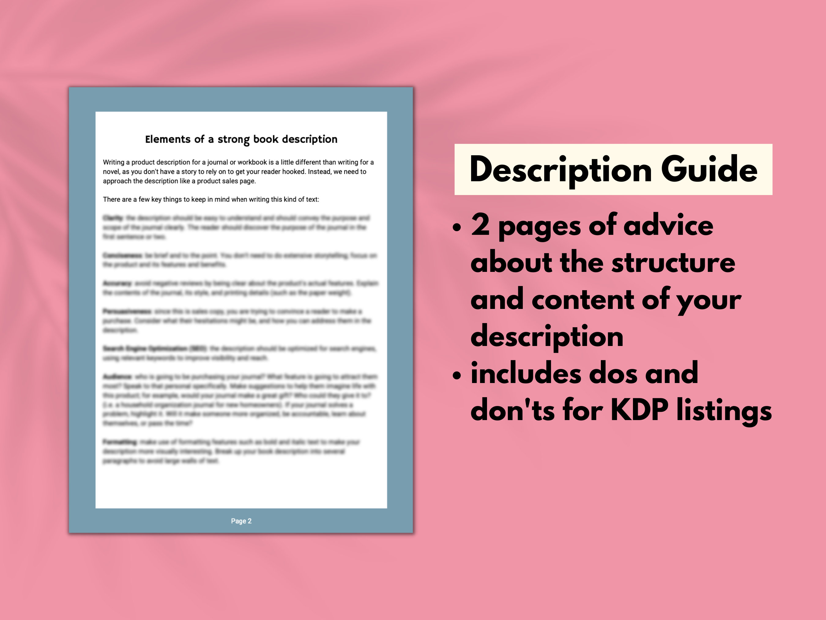 Product Description Templates for Journals | Self-publishing Resource ...