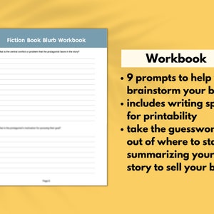 Fiction Book Blurb Guide, Workbook, and Templates | Author Planning ...