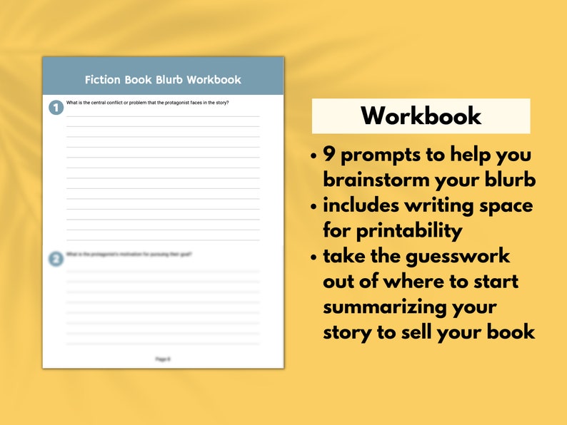 Fiction Book Blurb Guide, Workbook, and Templates | Author Planning ...