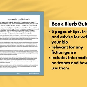 Fiction Book Blurb Guide, Workbook, and Templates | Author Planning ...