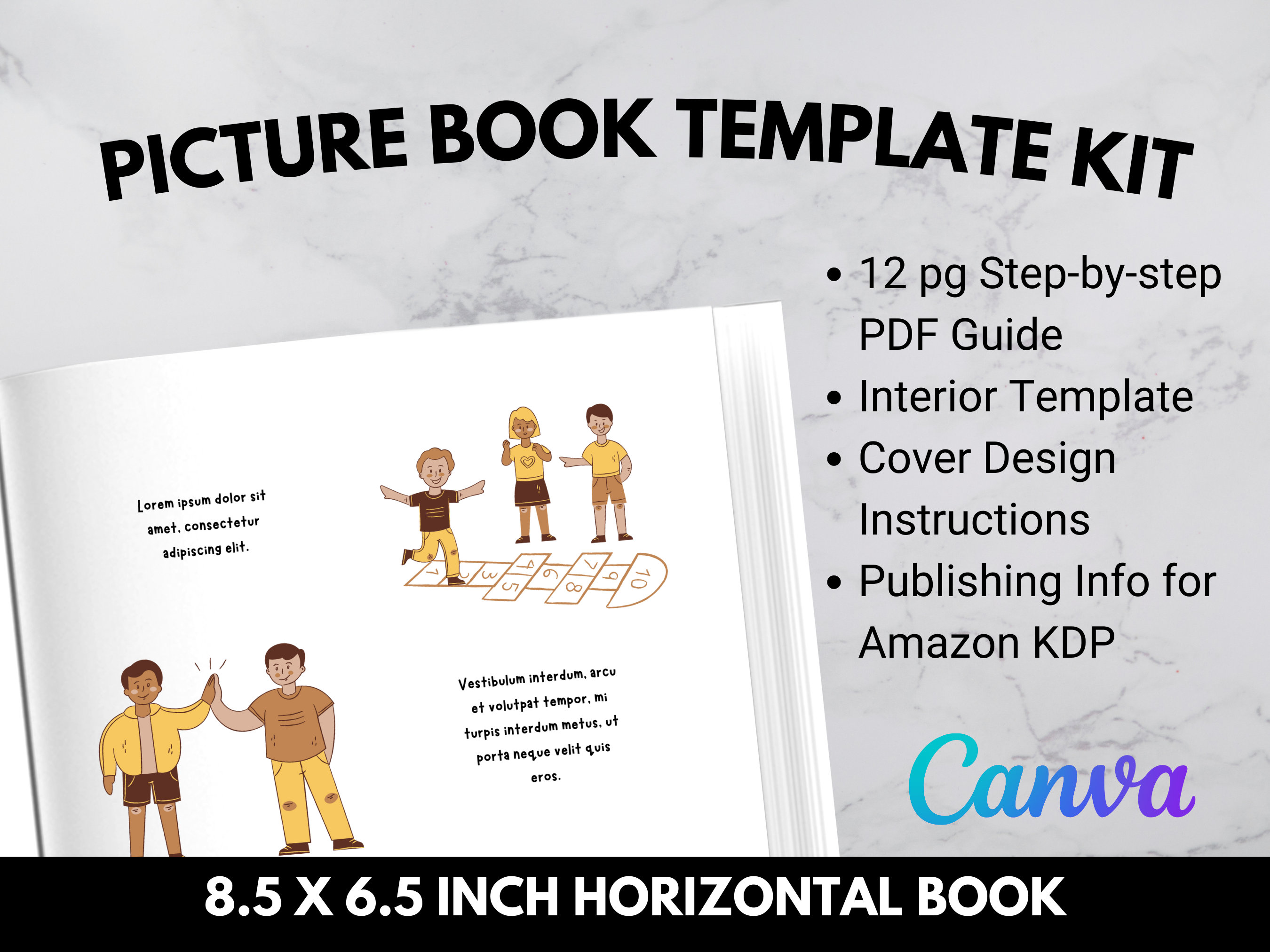 8.5x6.5 Inch Picture Book Template Complete Design Kit for Landscape ...