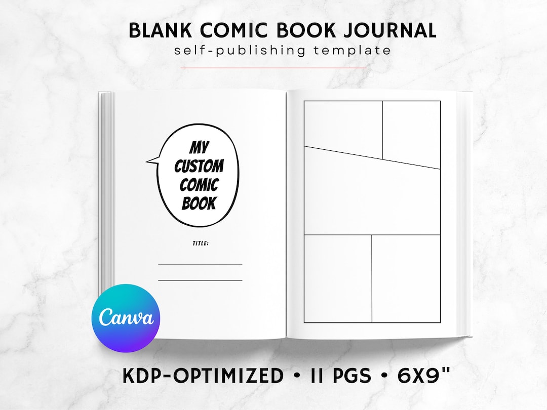 KDP Blank Comic Book Canva Template | KDP Journal Interior File | Comic ...