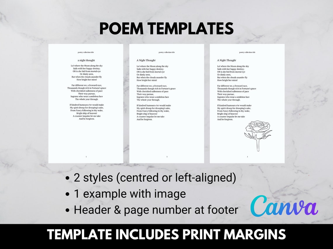 6x9 Modern Poetry Book Template Canva Book Template Self-publishing ...
