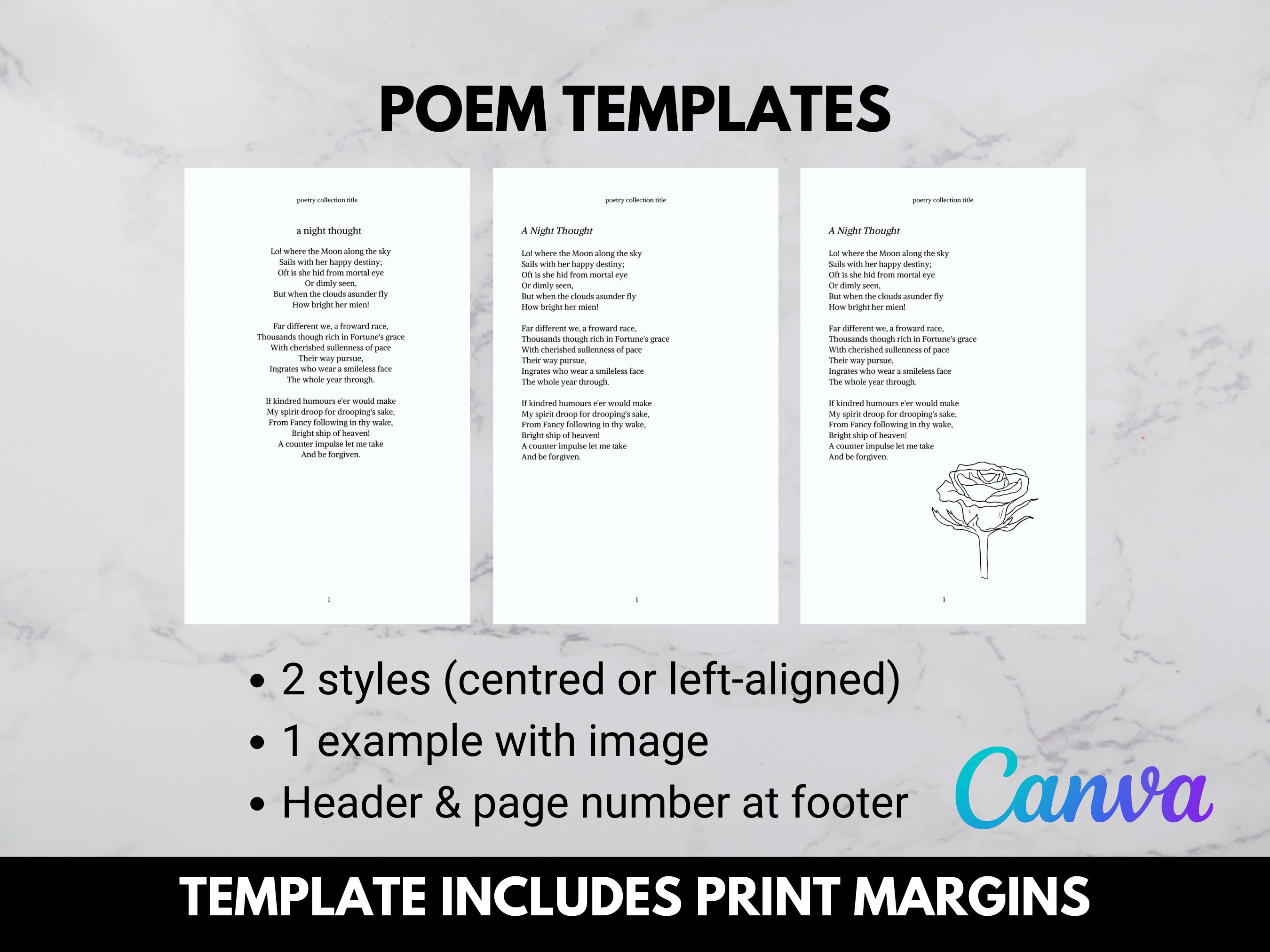 6x9 Modern Poetry Book Template | Canva Book Template | Self-publishing ...