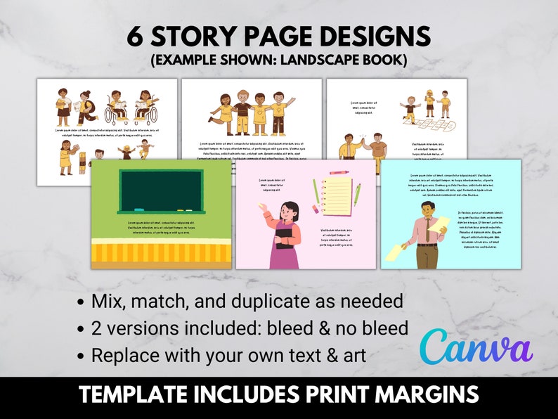 3 Picture Book Template BUNDLE | Complete Design Kit for Square ...
