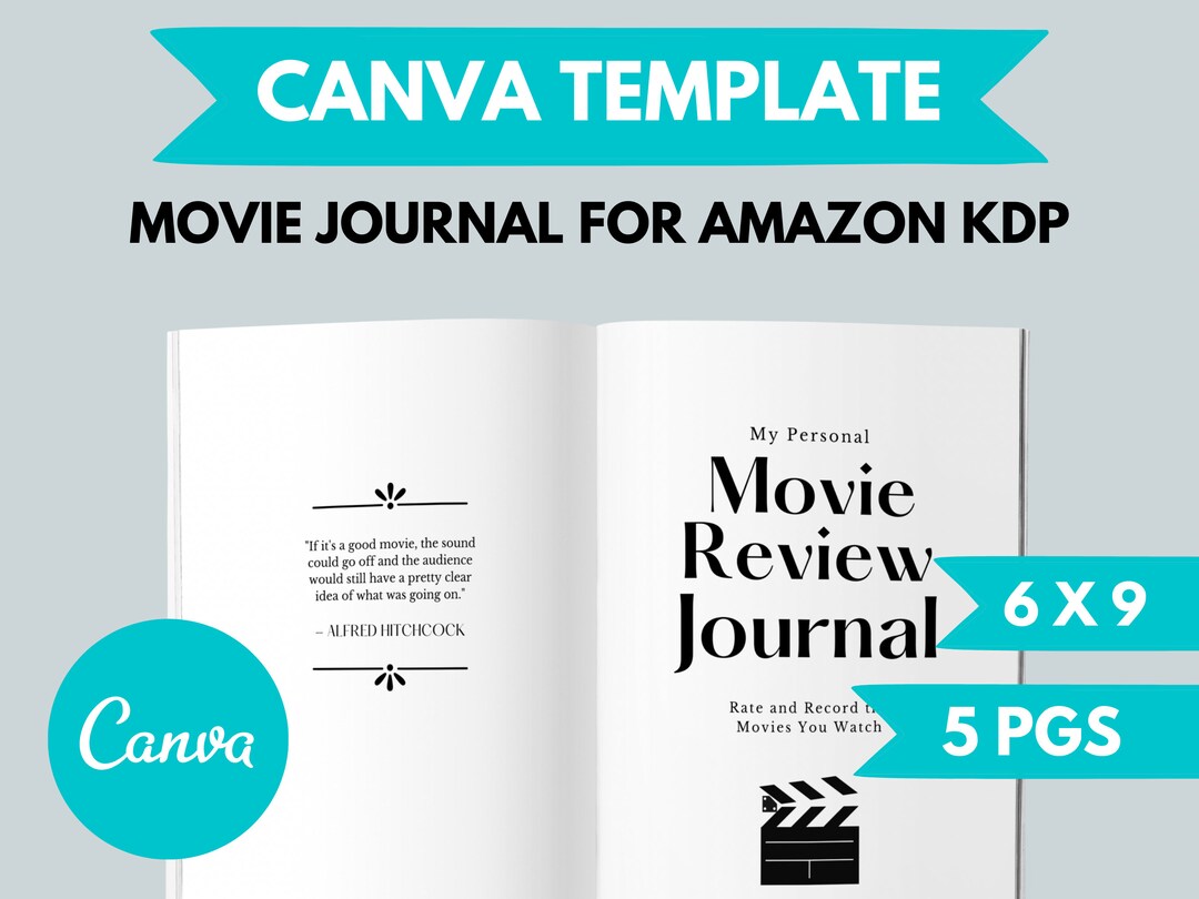 KDP Movie Review Journal Canva Template KDP Journal Interior - Etsy