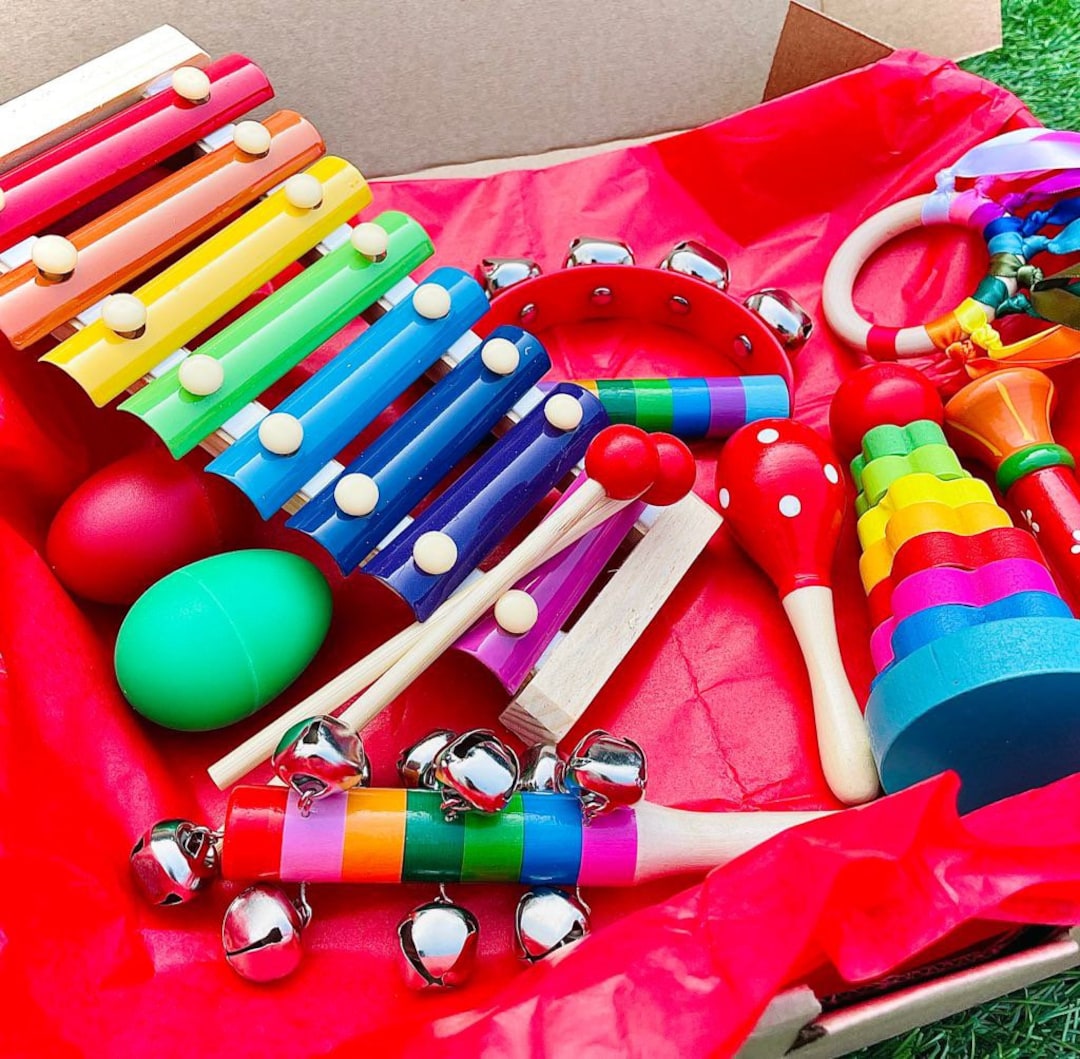 Wooden Musical Toy Box: Toddler Sensory Gift Set. Unique Gift With Lots ...