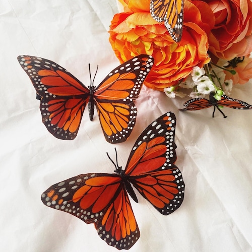 Butterfly Hair Clip Monarch Butterflies Hairpiece Feather - Etsy