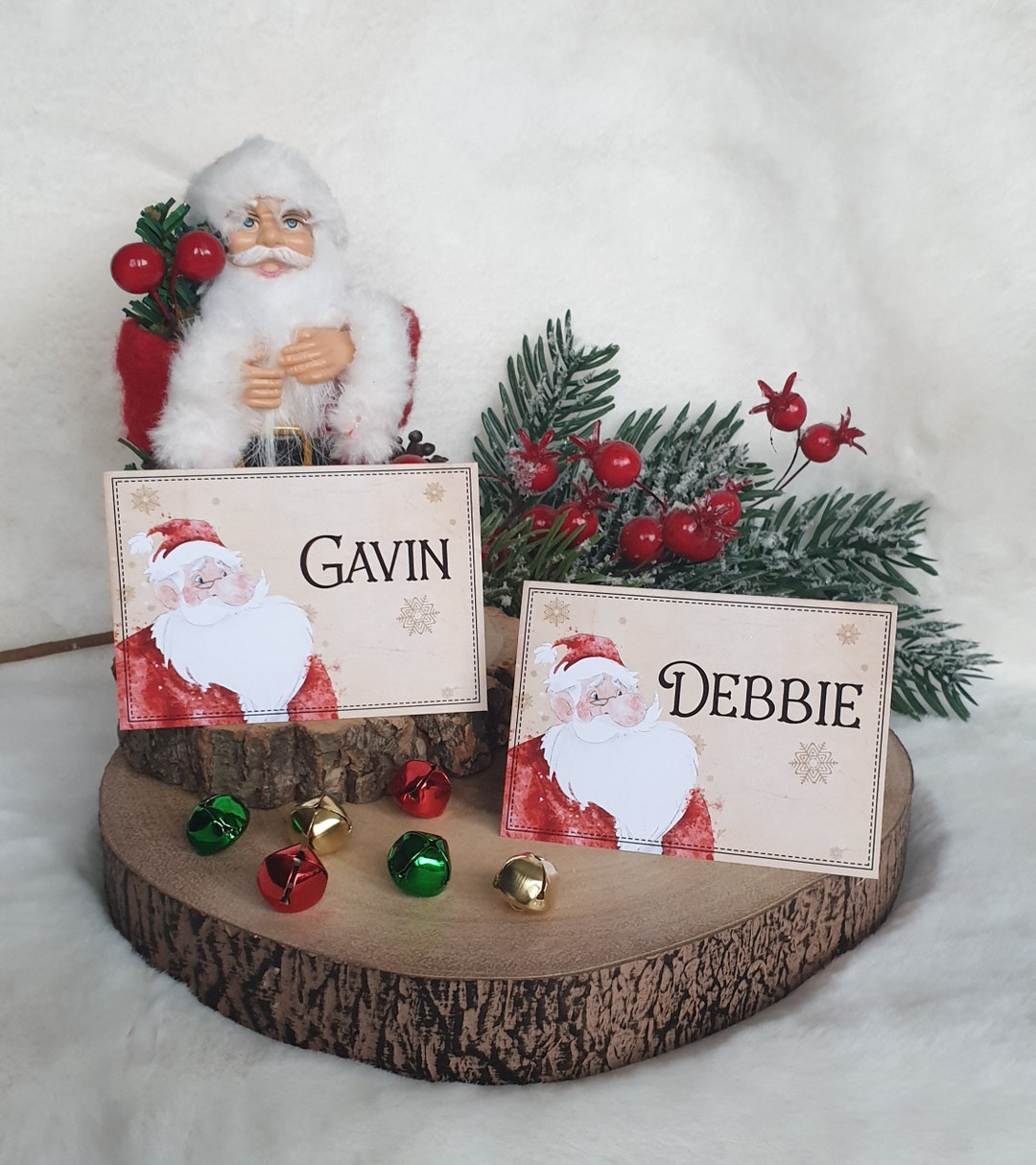 Christmas Table Place Names, Name Settings, Name Cards, Vintage ...