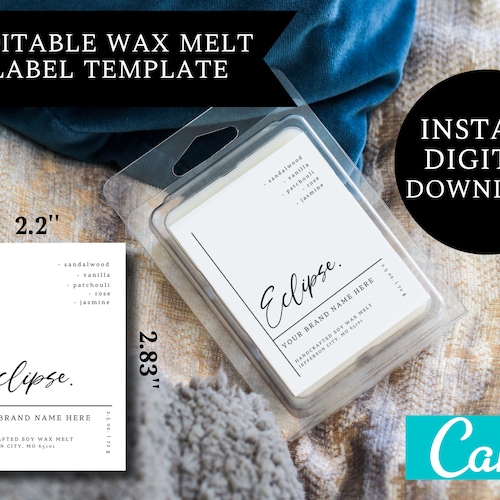 Wax Melt Label Template Editable in Canva Custom Wax Melt - Etsy