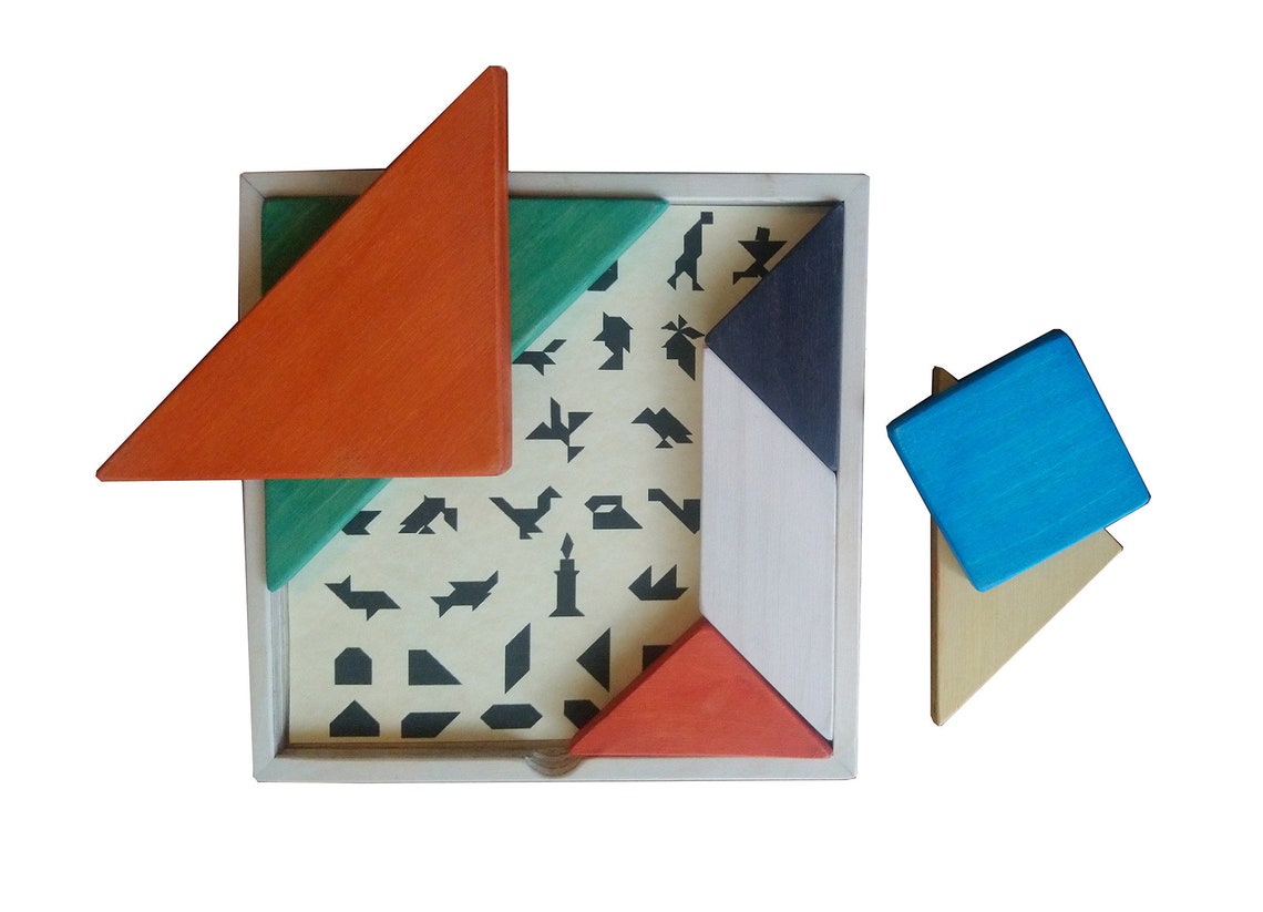 Handmade Wooden Tangram Puzzle Classic Game Educational | Etsy