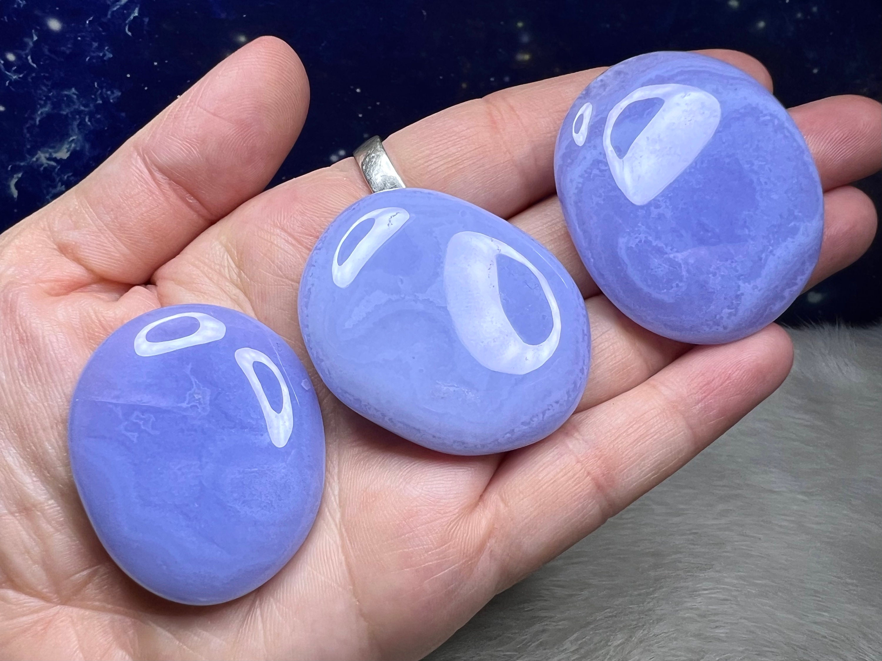 Blue lace agate worry stone store