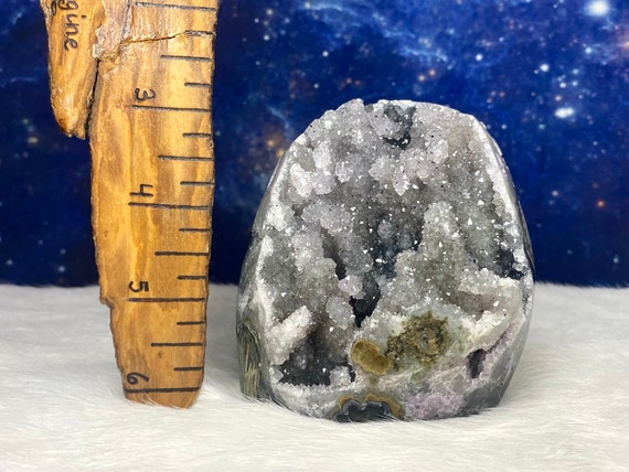 Rocks & Geodes Gray Galaxy Amethyst Cathedral w/Stalactite Home Décor ...