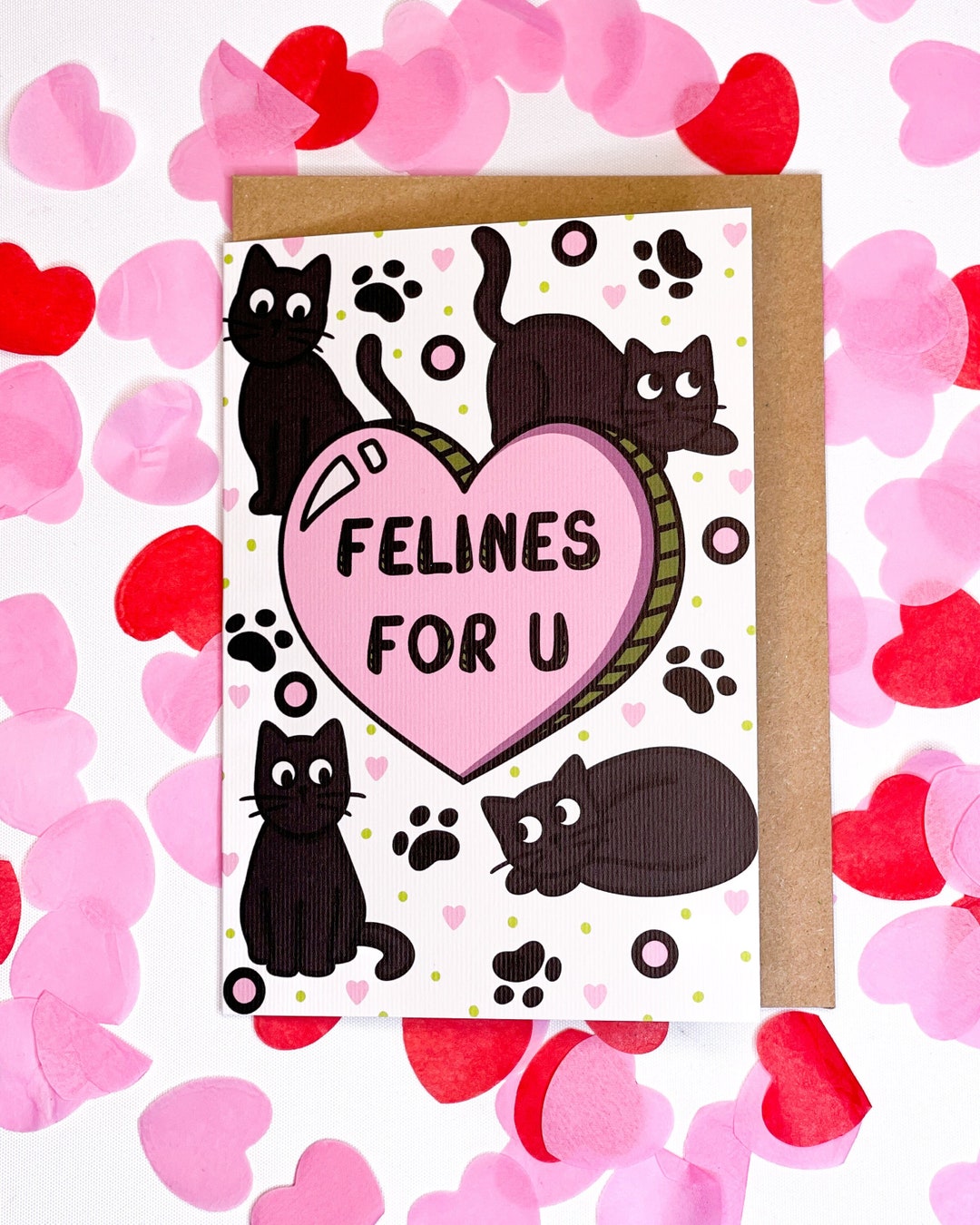 Felines for U Valentine's Card | Black Cat Card | Cat Lover Card ...