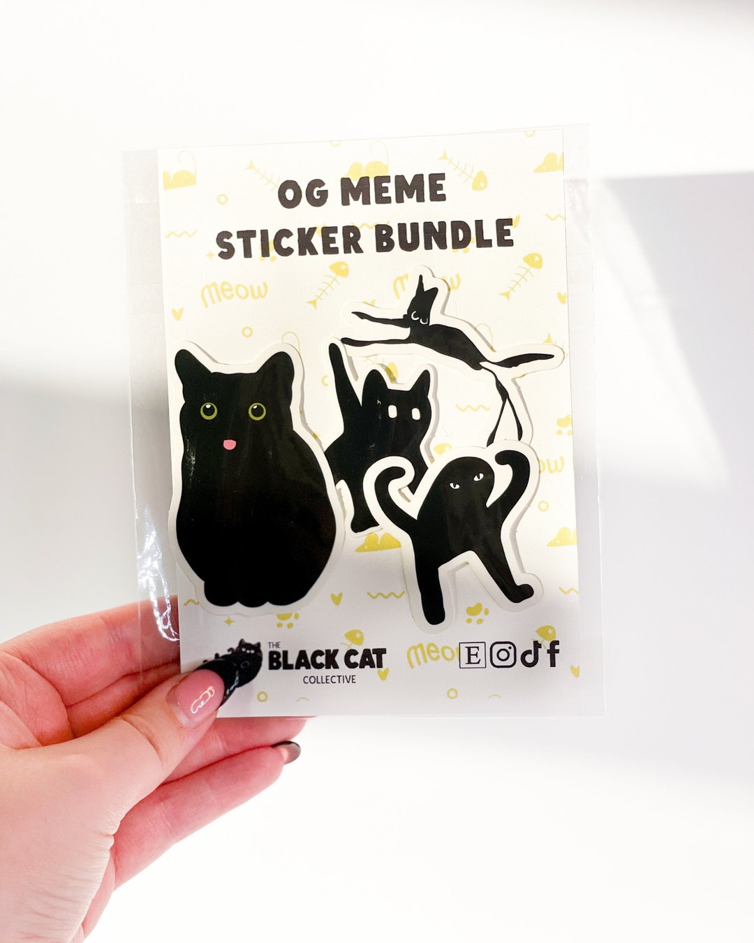 Black Cat OG Meme Sticker Bundle | Cat Sticker | Black Cat Sticker ...
