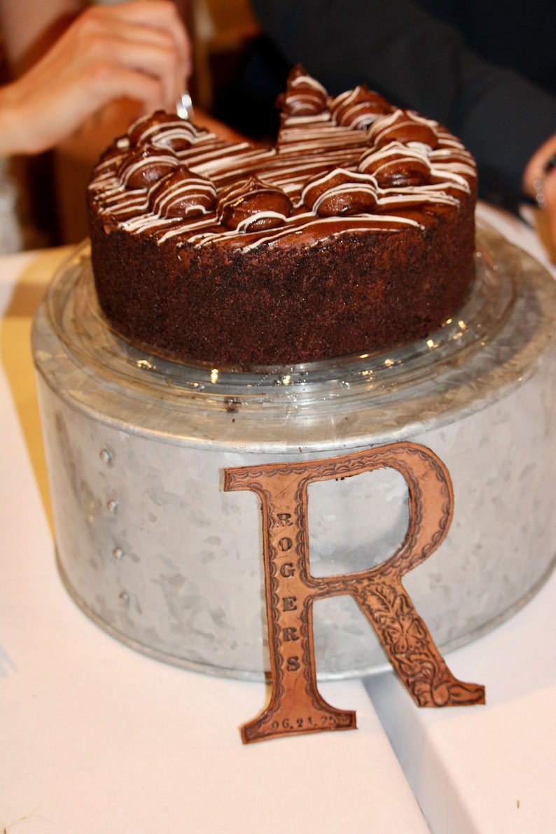 Leather Tooled Cake Topper - Etsy