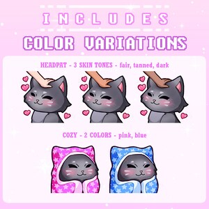 Lindo gato negro Twitch Emotes / Pack de 8 / Kawaii Cute / - Etsy México