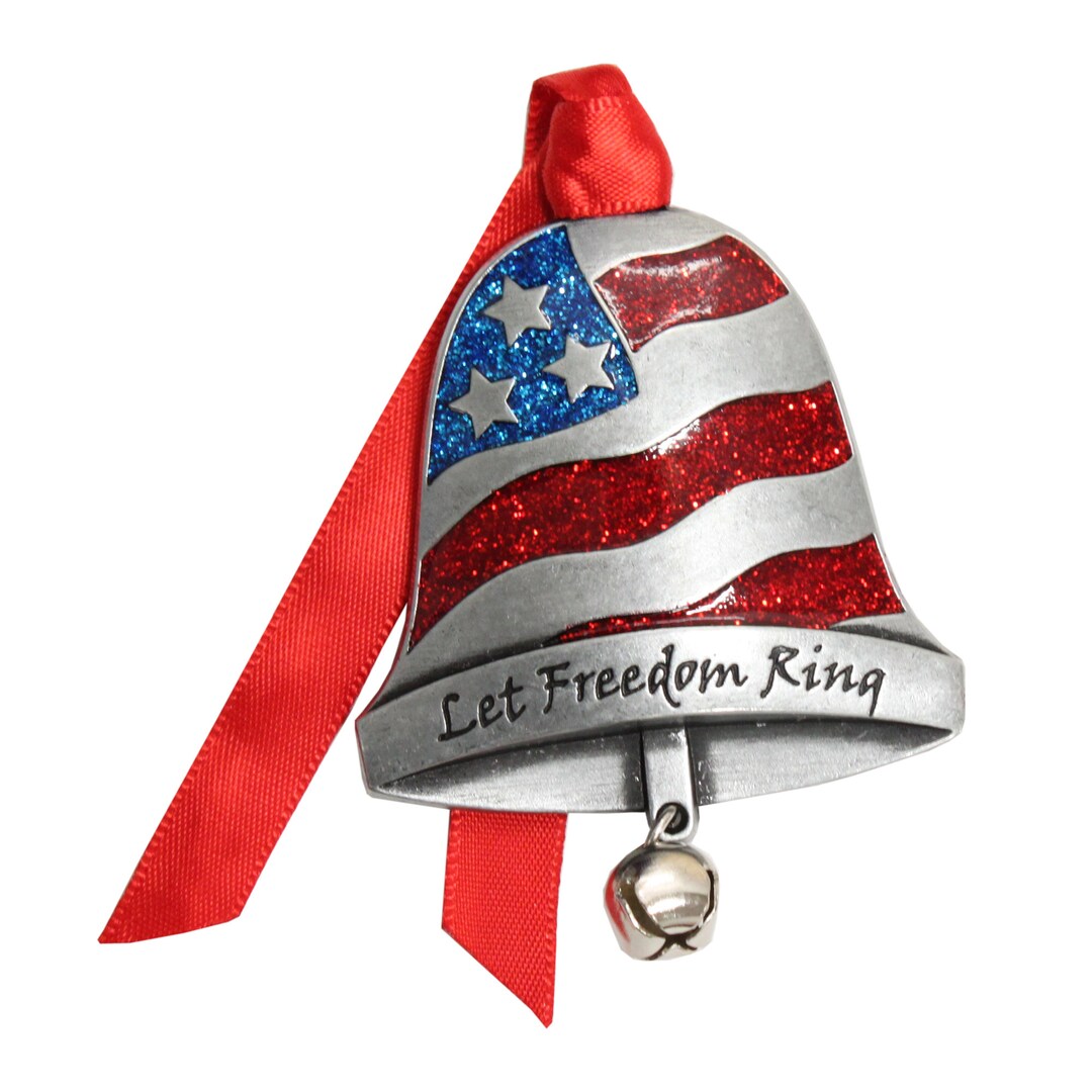 Patriotic USA Americana Let Freedom Ring Bell Flag Ornament - Etsy