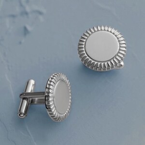 Engravable Cufflinks for Men: Personalized Monogrammed Steel Cuff Links ...