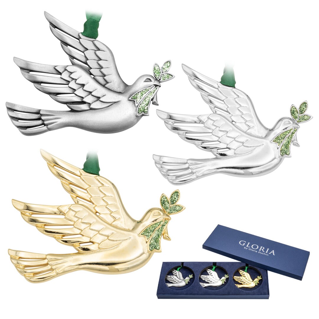 NEW - Modern Minimalist Mixed Metal Dove Ornaments (set of 3) Fancy ...