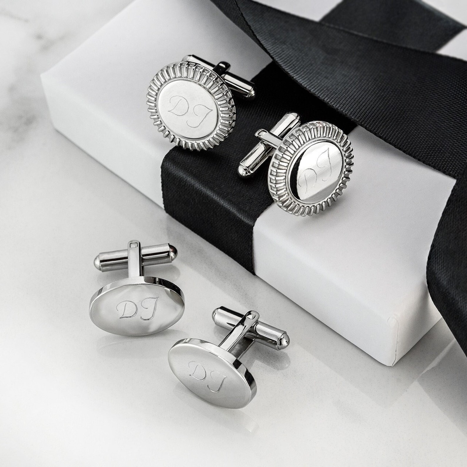 Engravable Cufflinks for Men: Personalized Monogrammed Steel Cuff Links ...