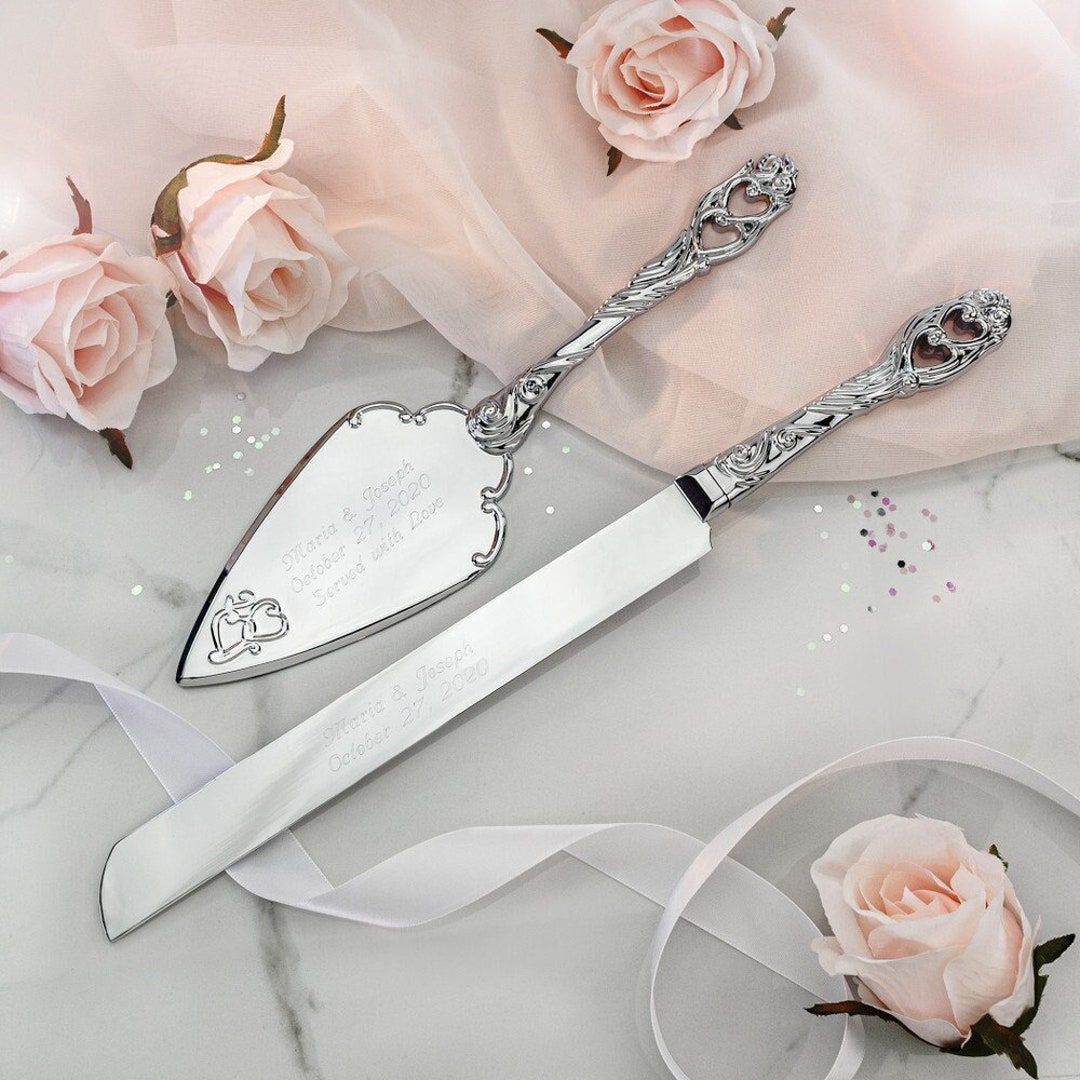Wedding Cake Cutter Server Engraved Shower Gift for the Bride - Etsy