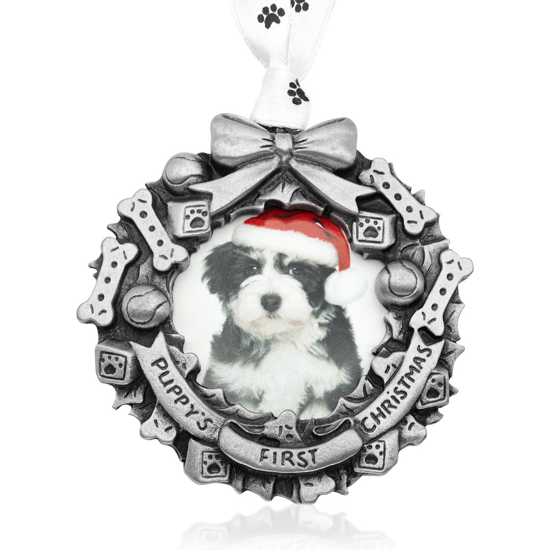 NEW - Personalized Puppy Dog Pewter Picture Frame Vintage Christmas ...