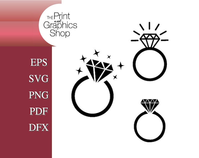 Diamond Ring Svg Png Pdf Ai Dxf File Download - Etsy Canada