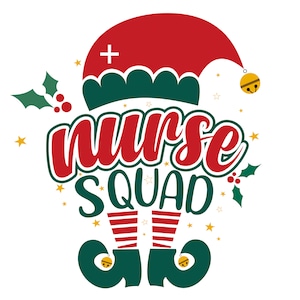 Nurse Squad, Nurse Elf, SVG Christmas, Christmas Elf, Christmas Clipart ...