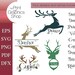 Reindeer Express Mail, Christmas Clipart, Reindeer Stamp, Digital ...