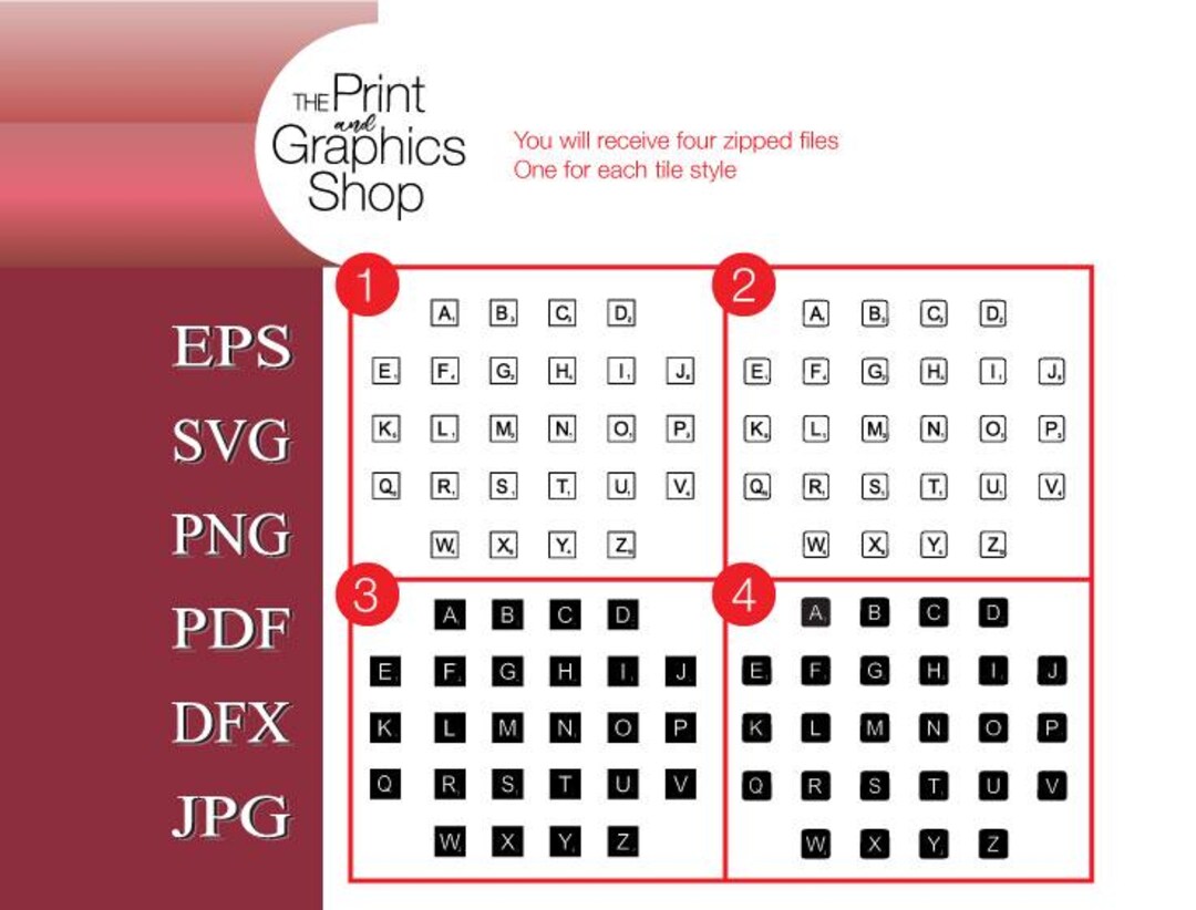 Scrabble Tiles, Clipart, Vector, Digital Download, Instant Download ...