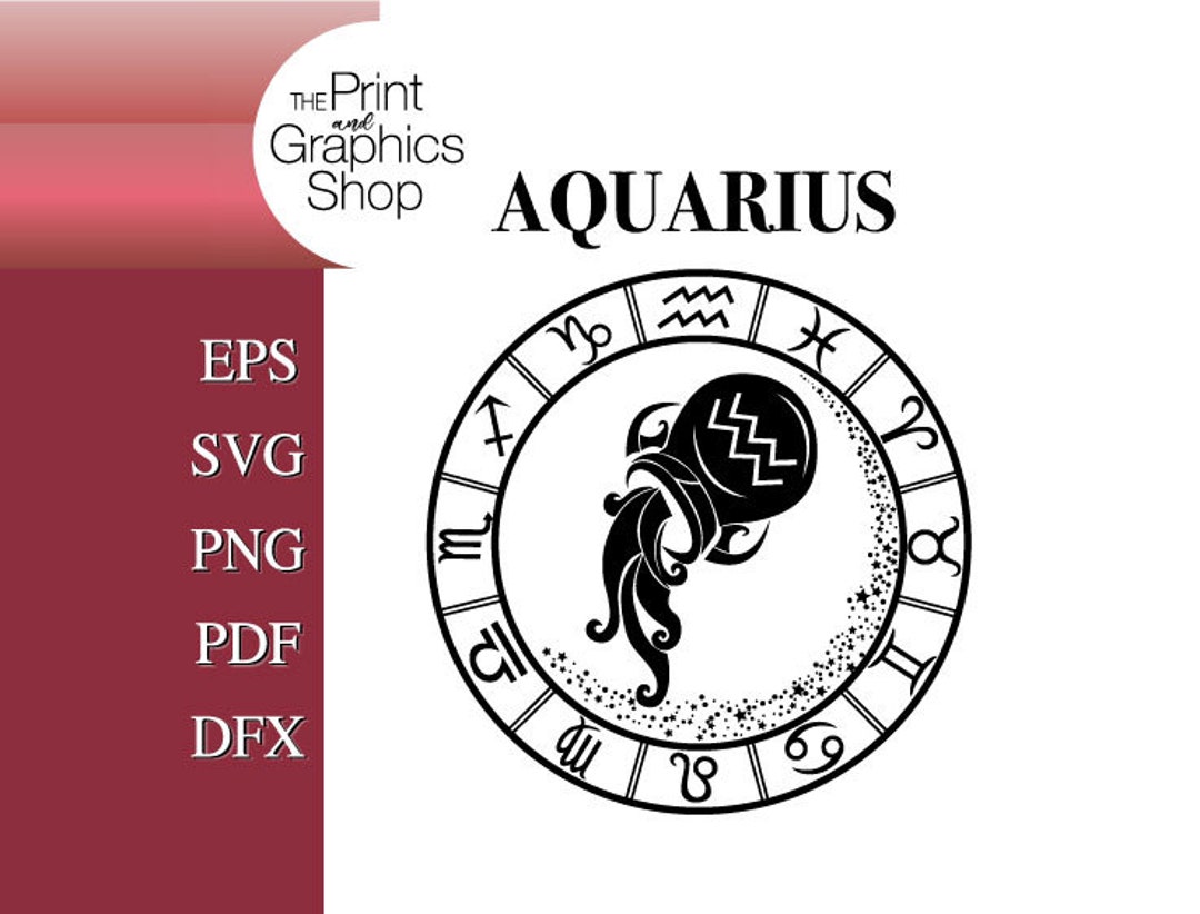 Aquarius SVG, Vector, Digital Download, Zodiac SVG, Cut File ...
