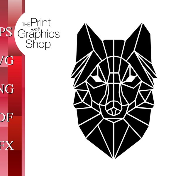 Geometric Wolf - Etsy