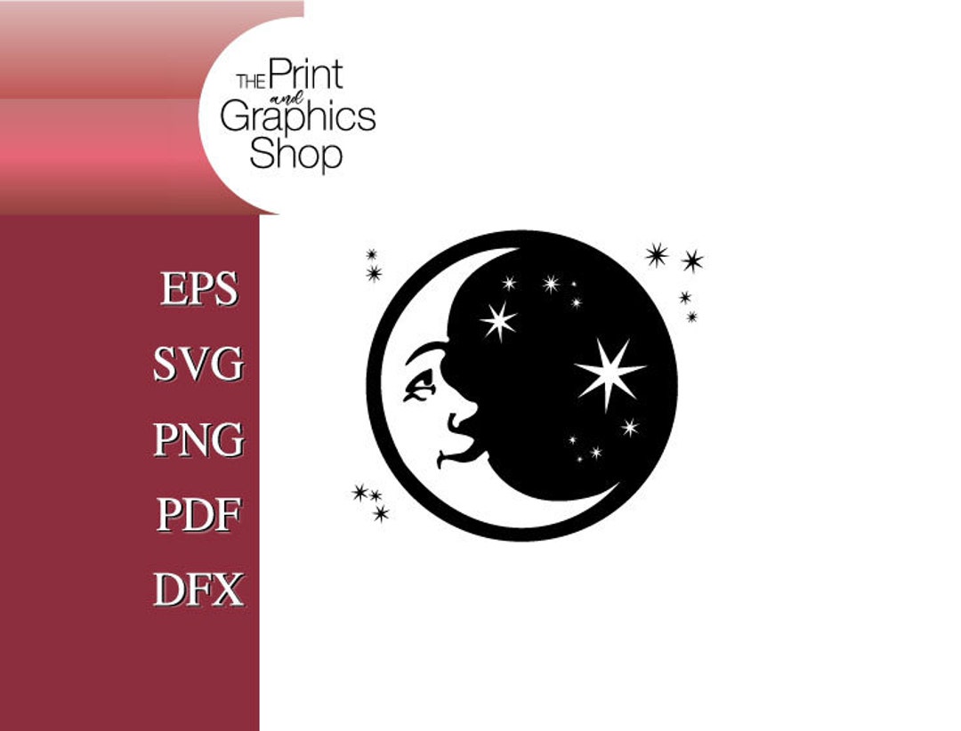 Man in the Moon SVG Clipart: Celestial Cut File (digital Download) - Etsy