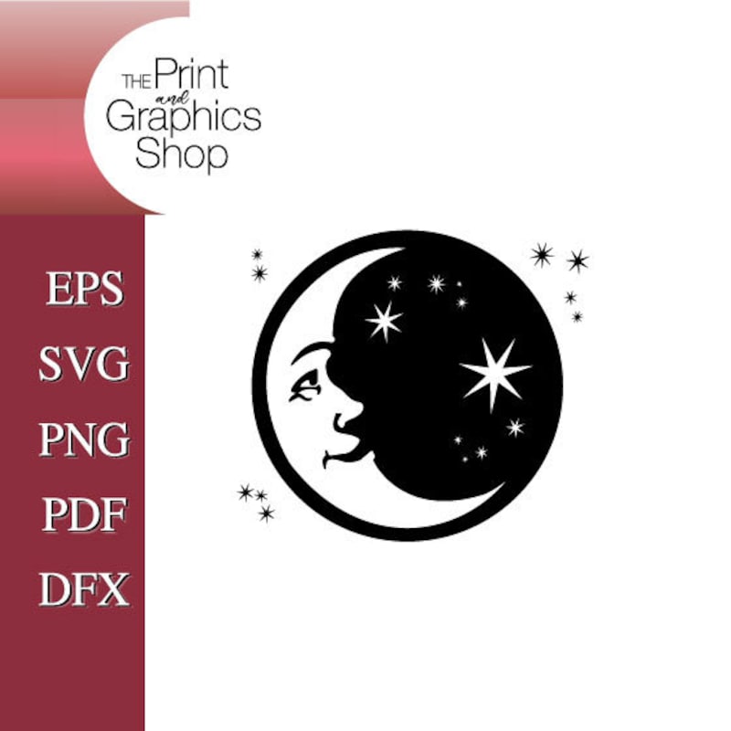 Man in the Moon Svg - Etsy