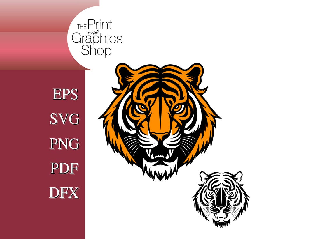 Tiger SVG, Tiger Face Clipart, Instant Download, Clipart, Digital ...