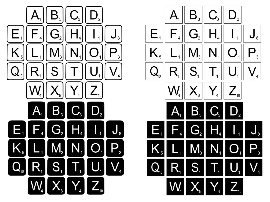 Scrabble Tiles Clipart Vector Digital Download Instant - Etsy