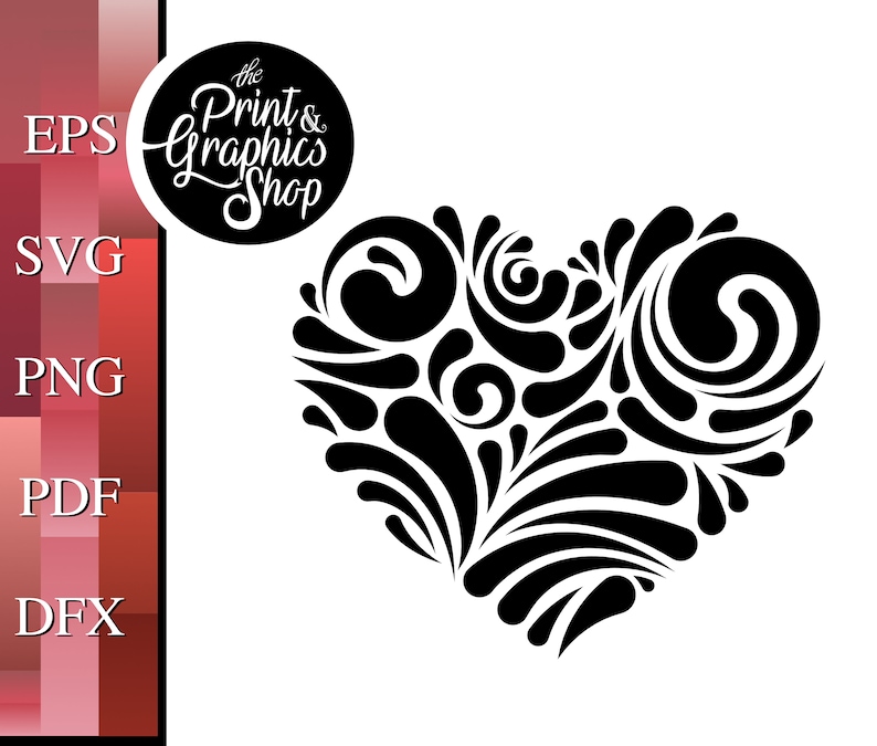 Flourish Heart EPS Clipart Heart Svg Vector Digital - Etsy Canada