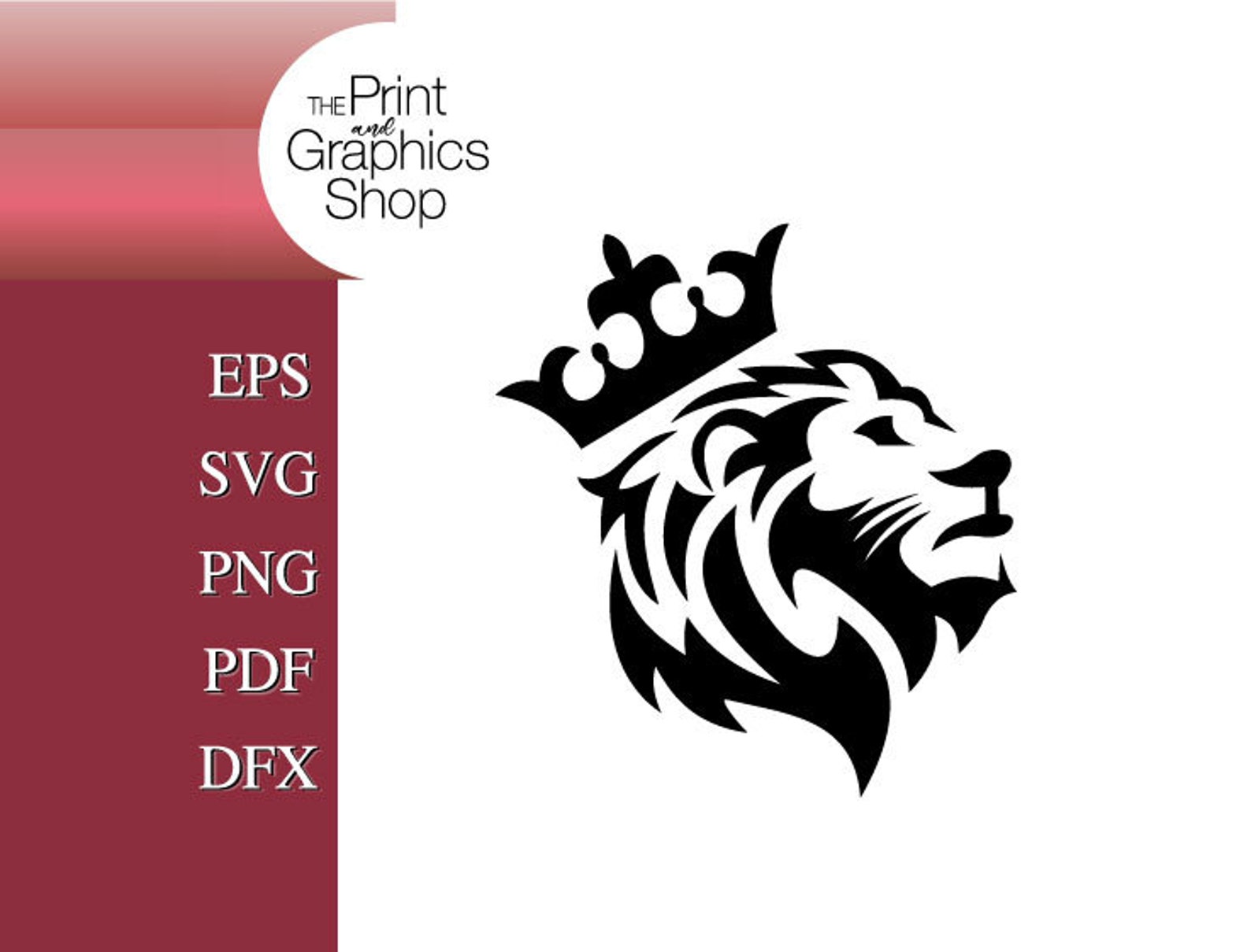 Lion SVG, Crowned Lion, King Lion, Instant Download, Clipart, Digital ...